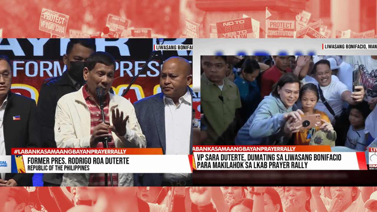 Ex-Pres. Duterte, VP Sara attend prayer rally for Quiboloy