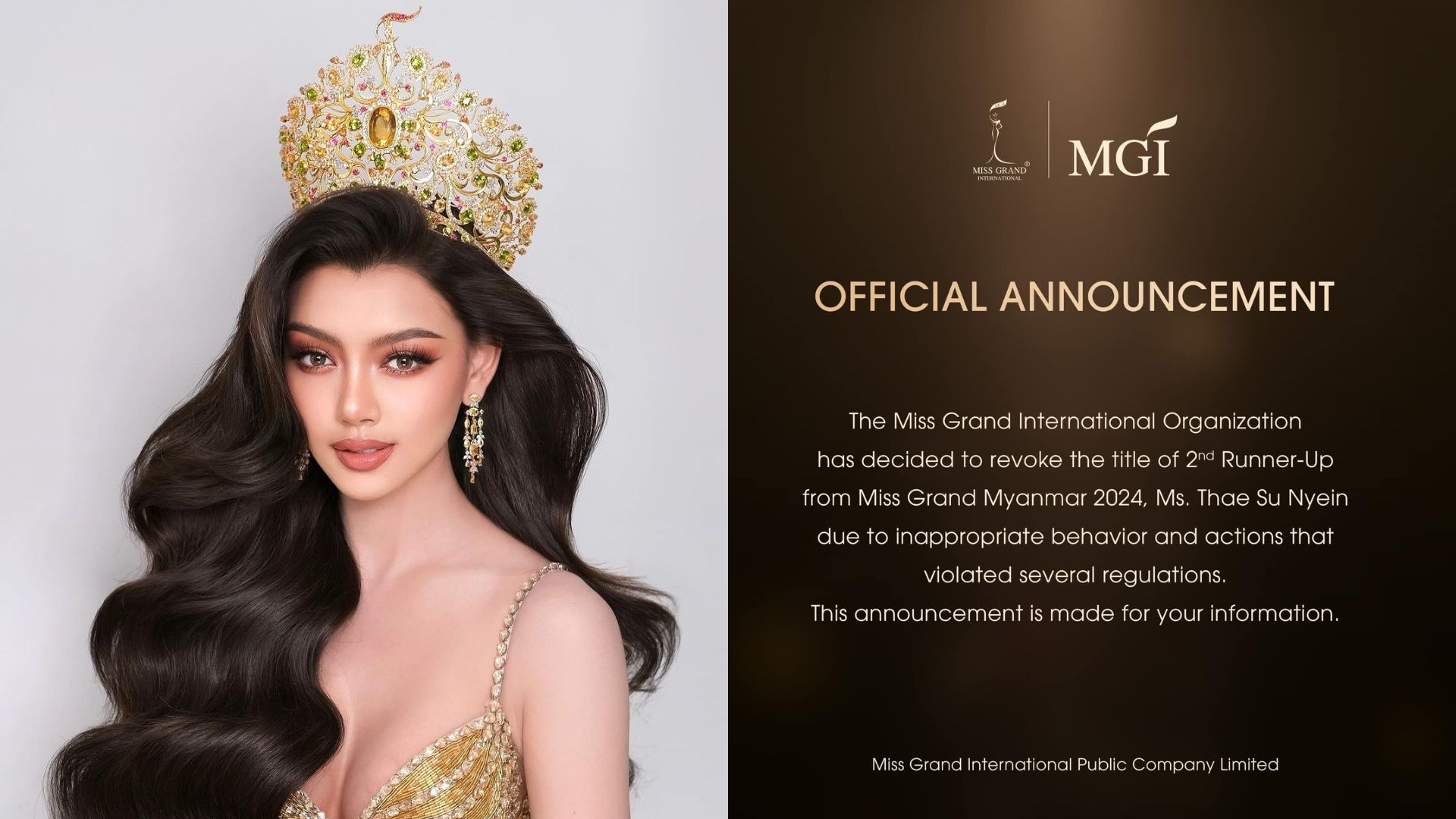 Miss Grand International revokes Miss Myanmar’s 2nd Runner-Up title ...