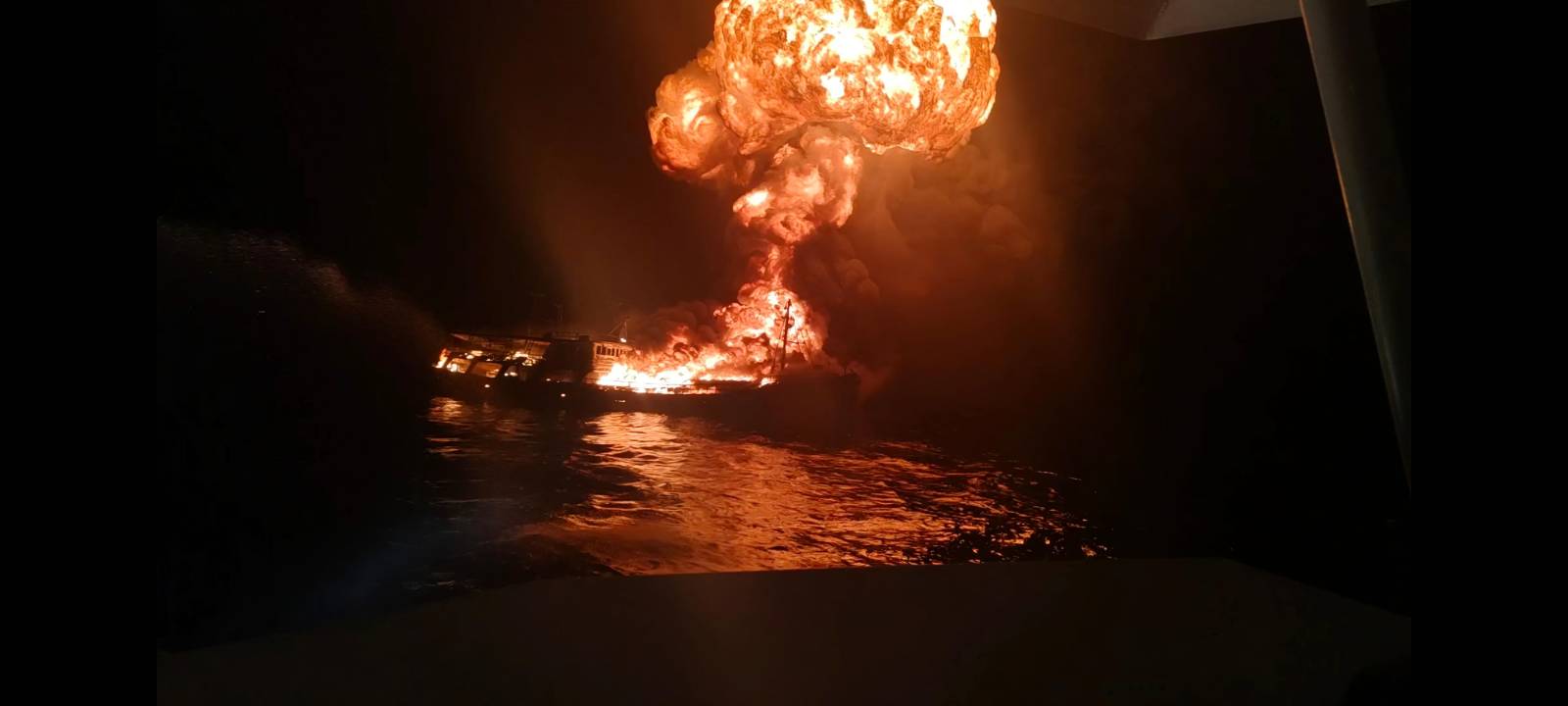 PCG rescues crew off blazing cargo vessel in Batangas