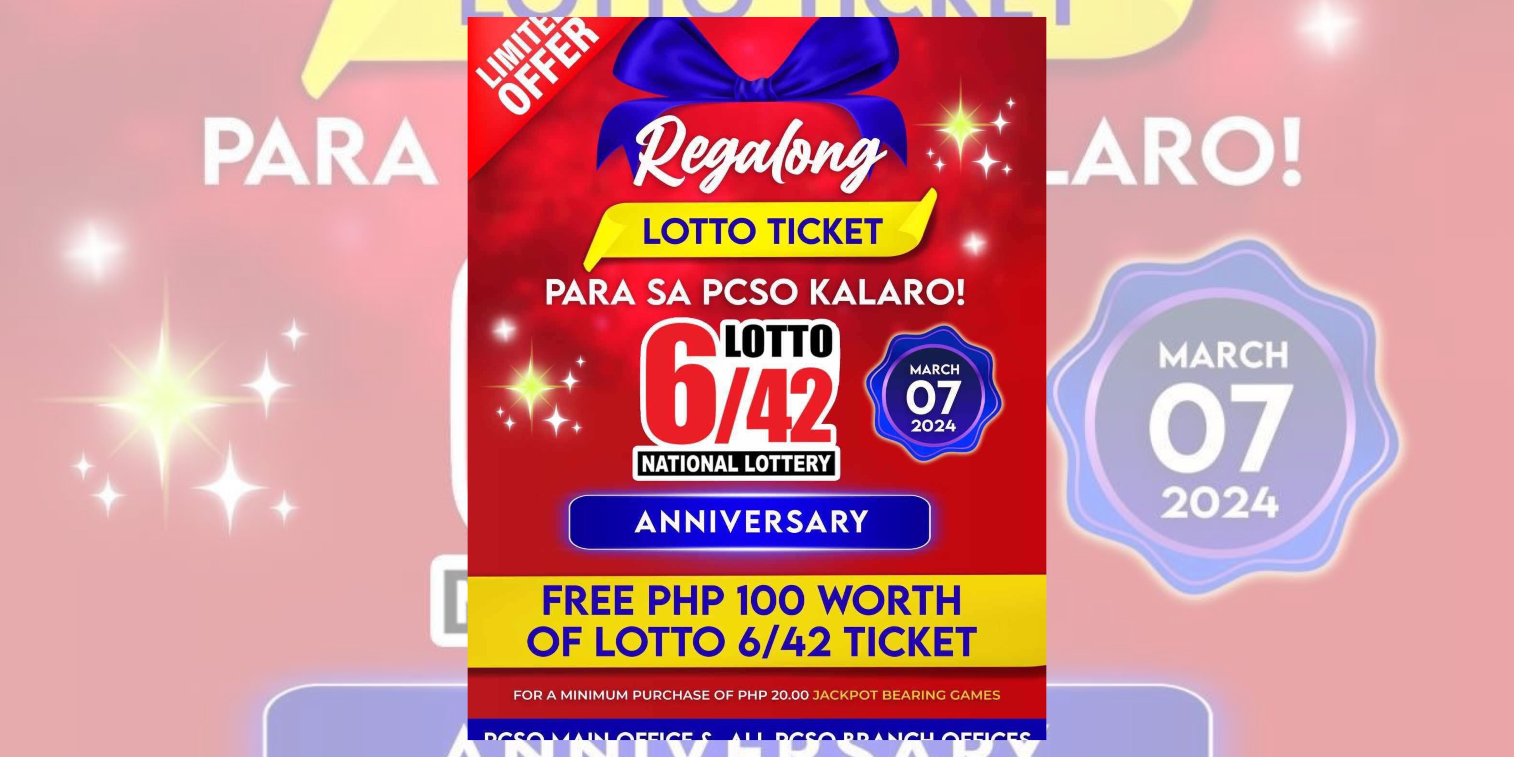 PCSO offers "2024 Regalong Lotto Ticket para sa PCSO Kalaro" for a ...