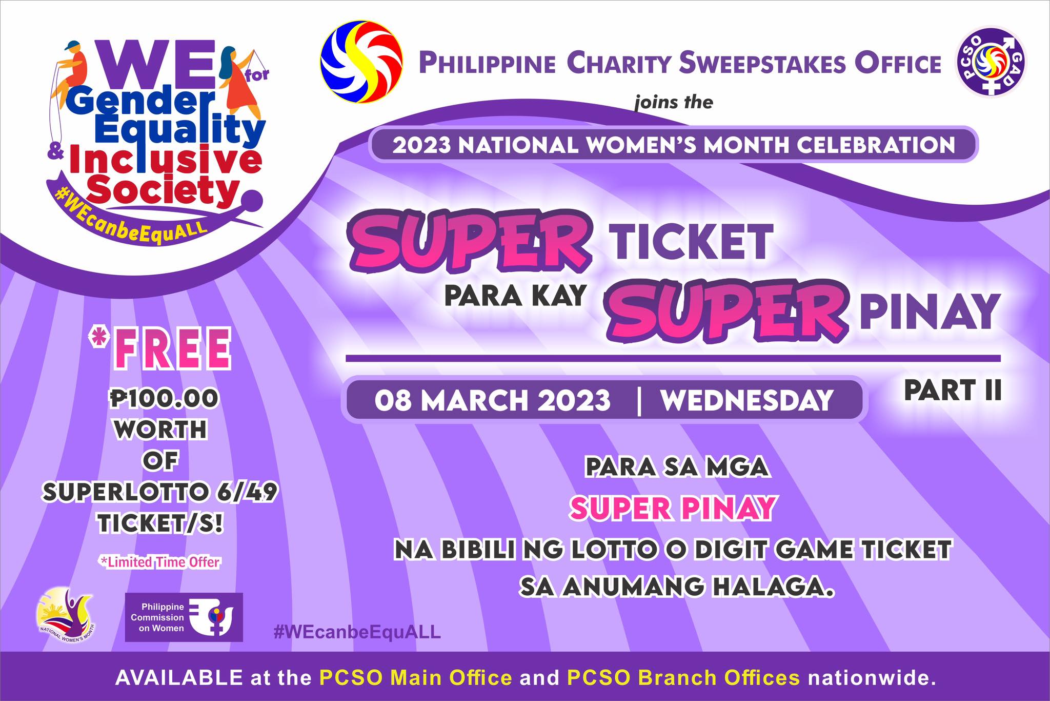 PCSO to give away free Super Lotto tickets for women starting Wednesday