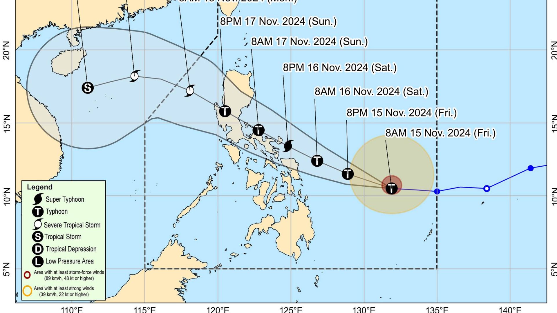 #Pepito strengthens rapidly, now classified as typhoon