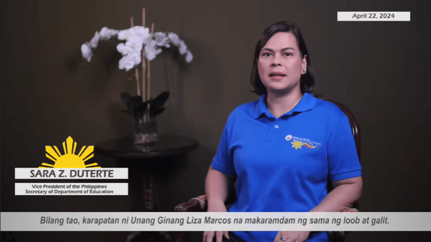 VP Sara says she'll talk to PBBM about First Lady Marcos' ill feelings